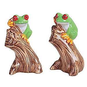 Ceramic Tree Frog Salt and Pepper Shaker Set