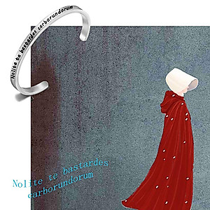 BNQL Nolite Te Bastardes Carborundorum Inspirational Cuff Bracelet Quote Bracelet (silver)