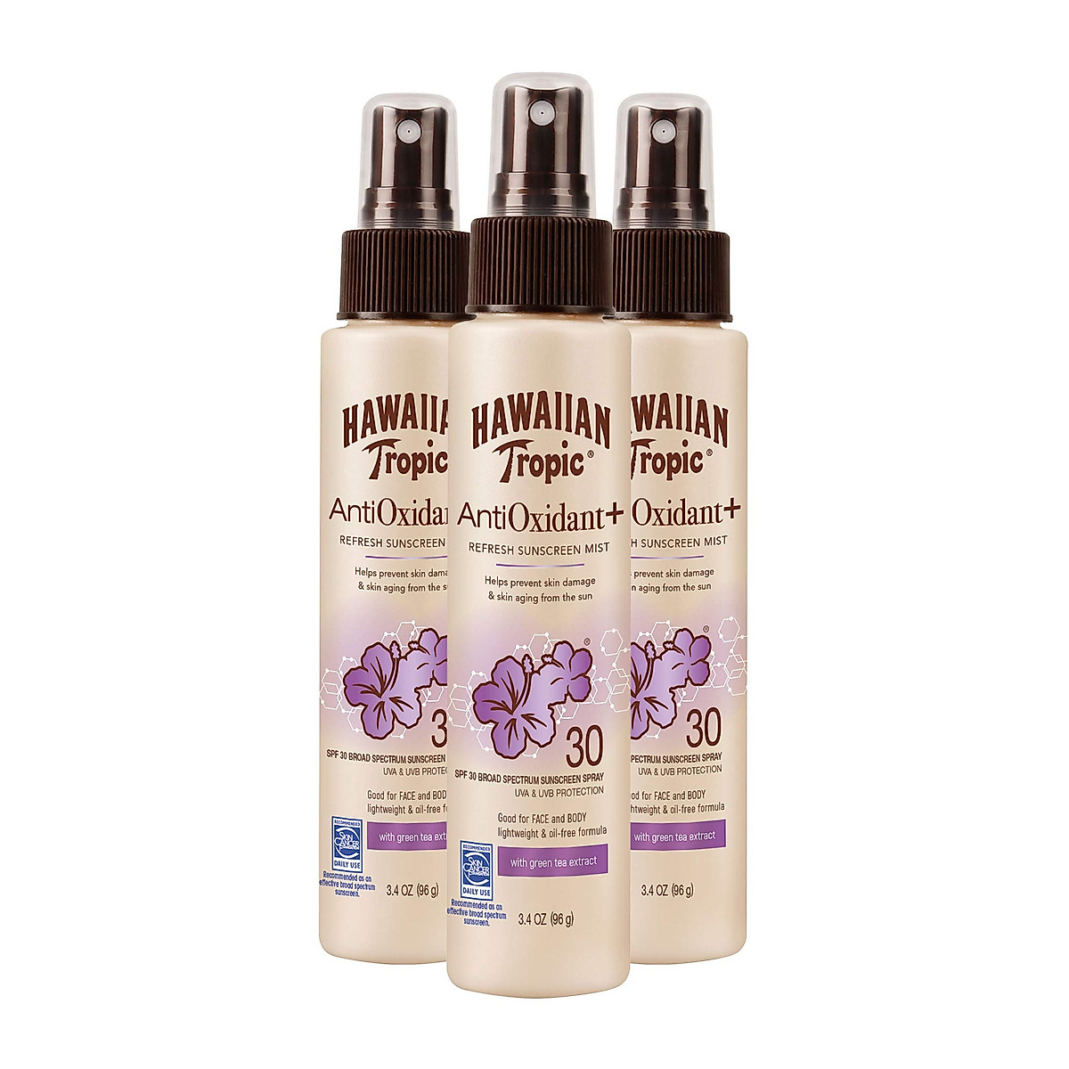 Hawaiian Tropic Skin Defense Sunscreen Mist SPF 30, 3.4oz | Travel Size Sunscreen Spray, Hawaiian Tropic Sunscreen SPF 30, Oxybenzone Free Sunscreen, 3.4oz