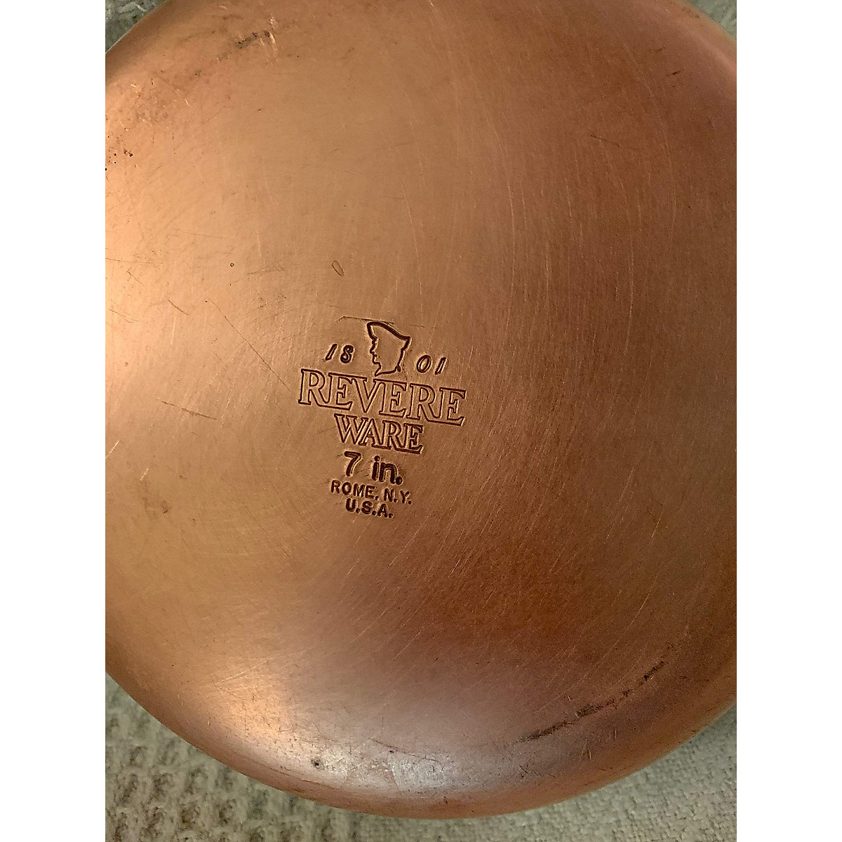 Vtg SS Revere Ware Copper Bottom 7inch Skillet