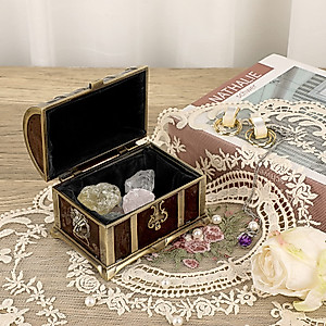 Hipiwe Vintage Jewelry Box Treasure Chest Box Trinket Box Large Ring Earrings Necklace Keepsake Gift Holder Case for Girls Ladies Women