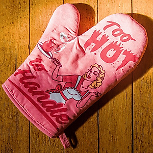 Too Hot to Handle Oven Mitt Funny Cooking Chef Sarcastic Kitchen Glove Funny Graphic Kitchenwear Funny Adult Humor Novelty Cookware Multi Oven Mitt