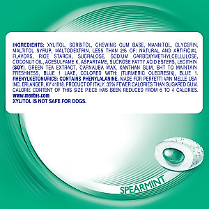 Mentos Pure Fresh Sugar-Free Chewing Gum with Xylitol, Spearmint, 50 Piece Bottle (Bulk Pack of 4)