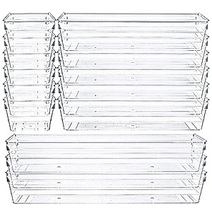Kingrol 15 Pieces Clear Drawer Organizers, Drawer Divider Storage Bins, Desk Storage Box Set for Kitchen Utensils Bedroom Makeup Vanities Jewelries Office & Craft Supplies