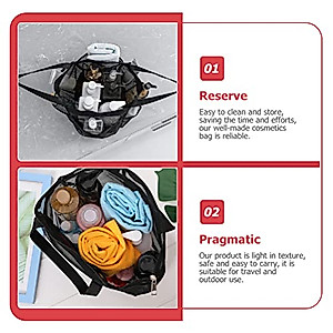 BESPORTBLE Mesh Shower Caddy Basket - Mesh Shower Caddy Tote Bag Toiletry Bag Quick Dry Bath Organizer for Beach College Dorms Gym Camp, Black