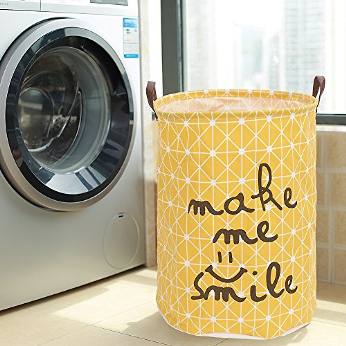 QEESTARS Heavy Duty Durable Canvas Storage Laundry Hamper Basket Large Foldable Toys Clothing Organizer Closet Storage Bin Bag