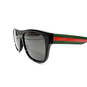 Gucci 0341 Black Web Stripe Square POLARIZED Sunglasses