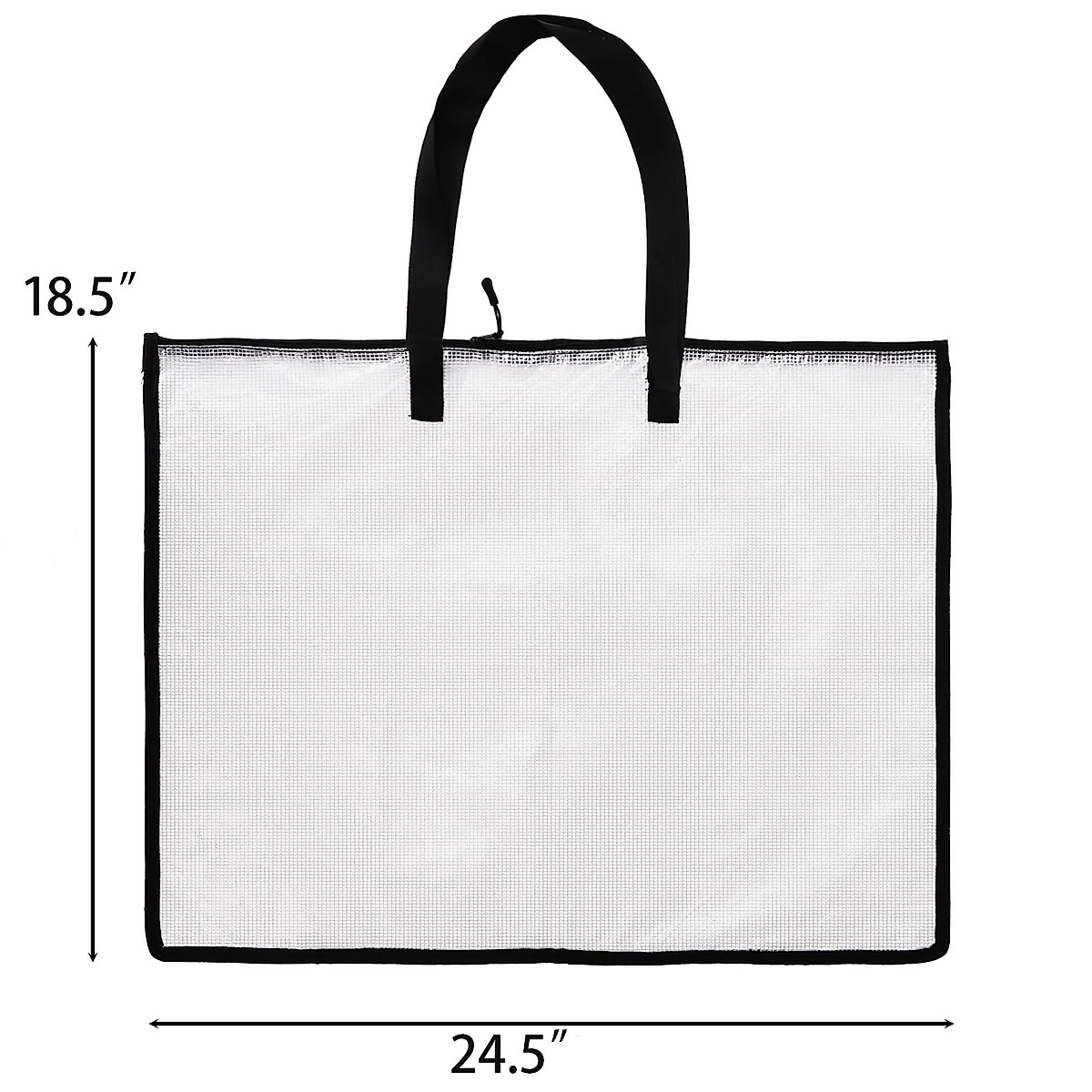 Jucoan 5 Pack 19x25 Art Portfolio Bags, Large Clear Portfolio Folder for Artwork, Waterproof Poster Storage Bags with Handles for Drawing Board, Teachers, Classroom, Studio