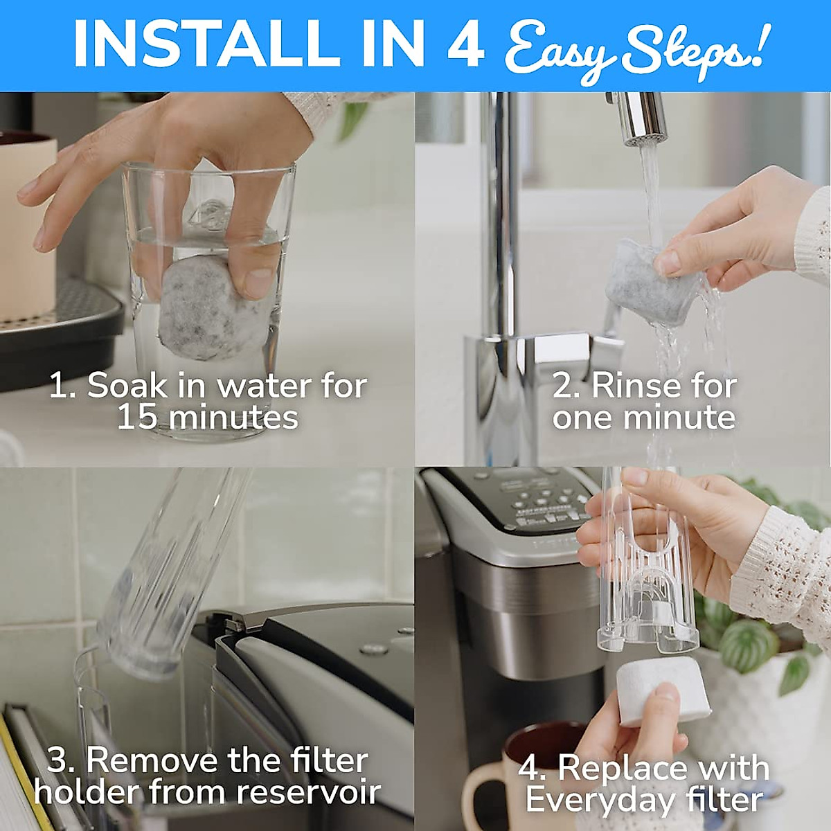 Everyday KWF-12 Charcoal Water Filters for Keurig Coffee Machines, 12 Count (Pack of 1), White