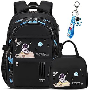 ACESAK Backpack for Boys - Boy Backpack Schoolbag for Boys Kids Children Teens Girls Elementary Middle School Bags, Waterproof Lightweight Kids Bookbag Backpacks Casual Daypack with Lunch Bag Set