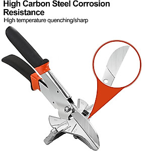 Miter Shears for Angular Cutting Molding,Quarter Round Cutting Tool,0-135 Degree Adjustable Angle Trim Shear,Multifunctional Trunking Shears for Cutting Soft Wood, Plastic, PVC and more