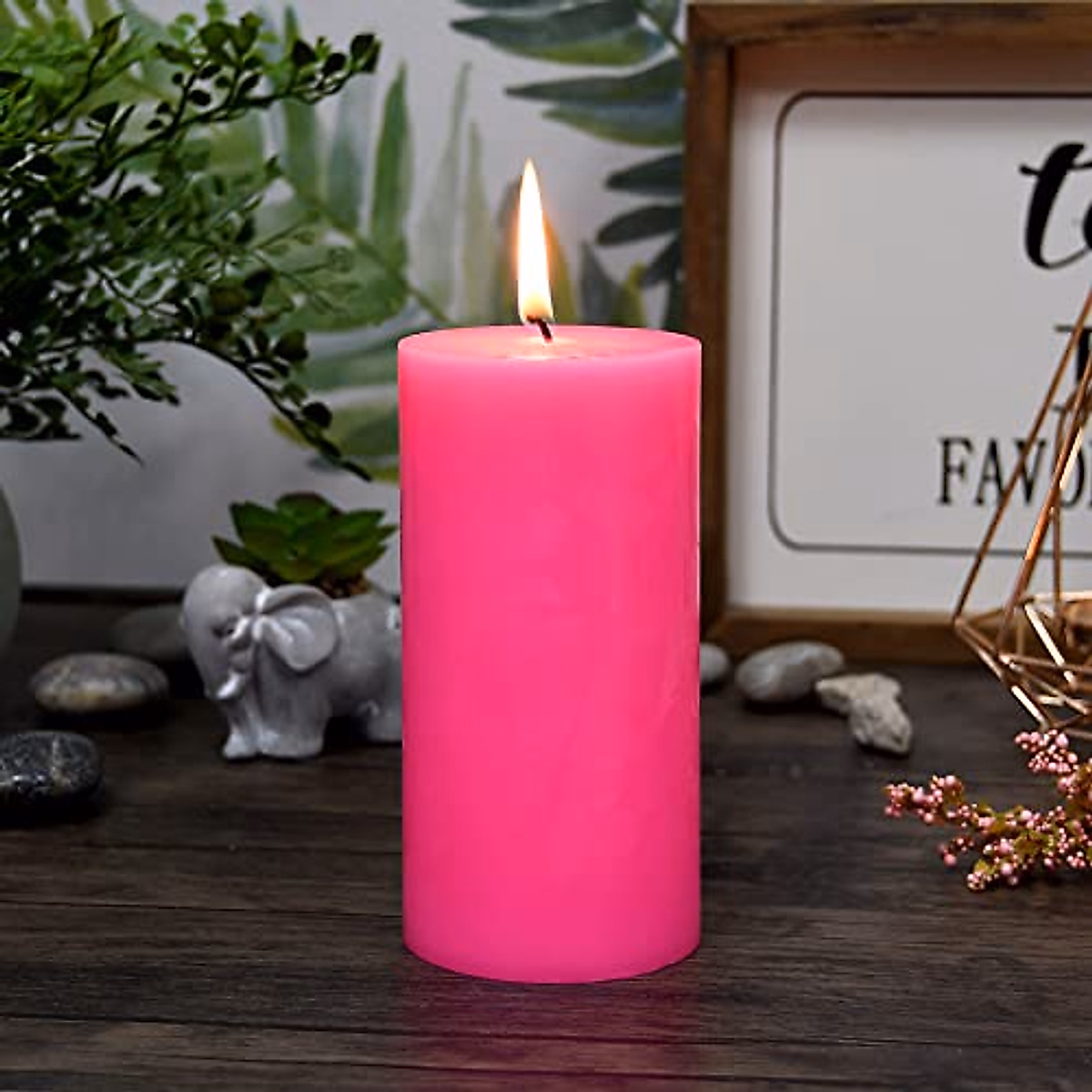 Zest Candle Pillar Candle, 3 by 6-Inch, Hot Pink