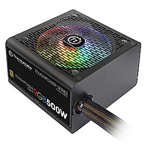 Thermaltake Toughpower GX1 RGB 500W Gold SLI/ CrossFire Ready Continuous Power RGB LED ATX12V v2.4 / EPS v2.92 80 PLUS Gold Certified 5 Year Warranty Non Modular Power Supply PS-TPD-0500NHFAGU-1
