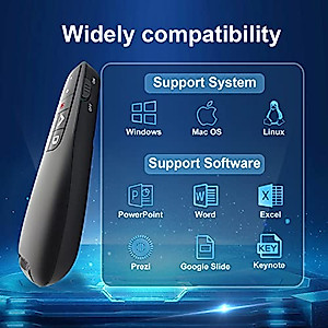 Presentation Clickers for PowerPoint, Clicker for Laptop Presentations Remote, USB Wireless Presenter Remote, Power Point Remote Clicker for Computer/Mac/PPT/Google Slide Advancer