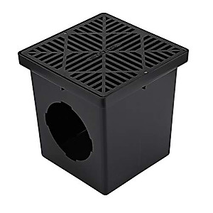NDS 1211G Catch Basin Drain Grate, 12 in, Black Plastic