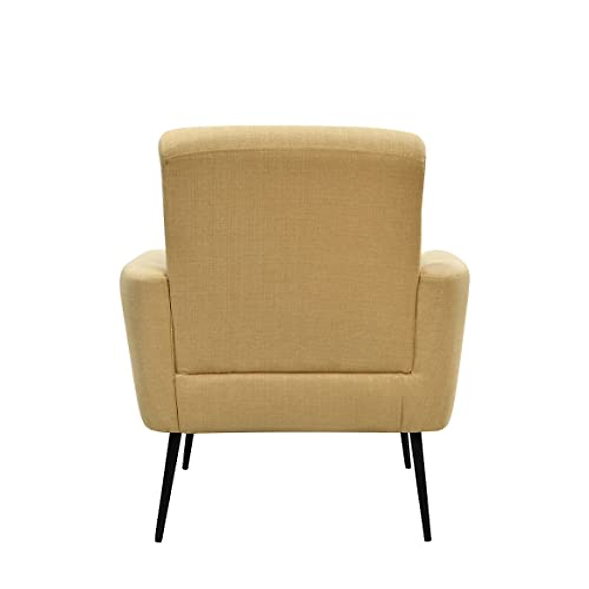 Lepfun Mid Century Modern Upholstered Fabric Accent, Living Room, Bedroom Leisure Single Sofa (Metal Legs), TV armrest seat, Suitable for Small Space Home, Office, Coffee Chair,Yellow