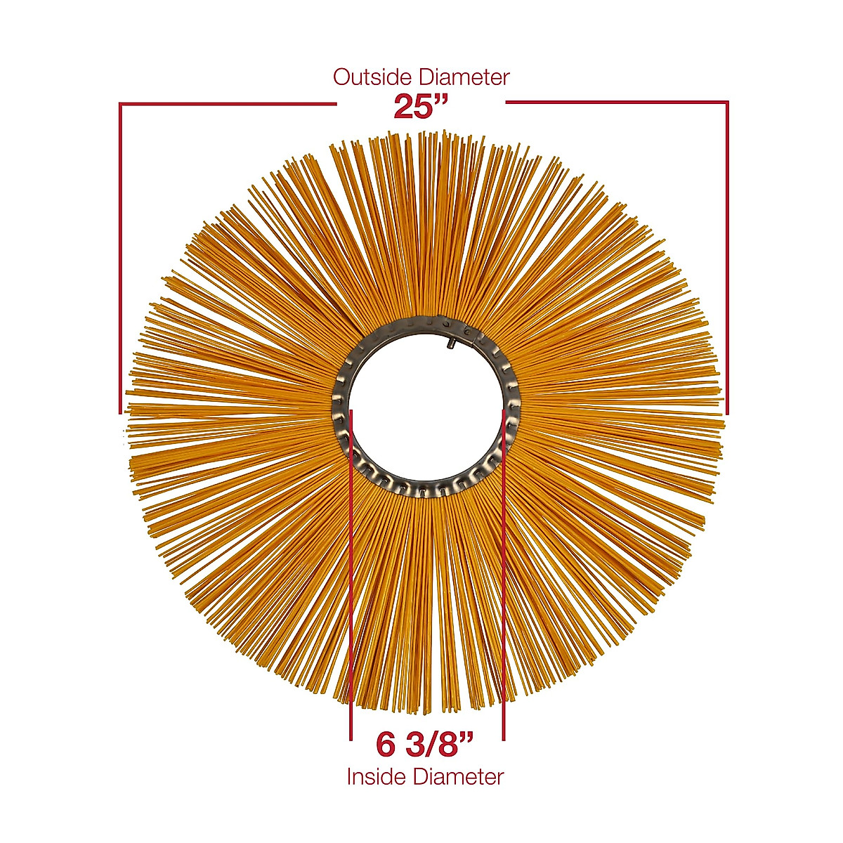 MB Replacement Brush for MB Brand 60 Inch Sweeper Refill Kit 25 x 6-3/8 Inch Flat Brush Sections with Spacers (Poly)