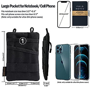 VIPERADE VE1 Pocket Organizer Tool for Men, Storage EDC Gears, Best Gift to Keep Organized, Hold Your Flashlight/ Knife, Tactical Pen, Notebook (Black)