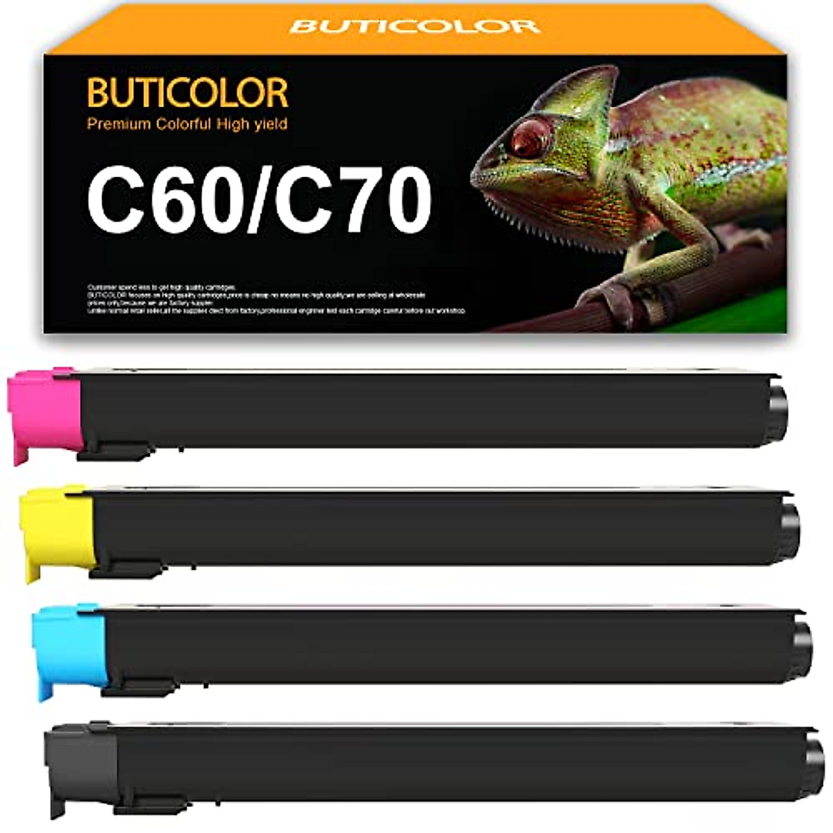 C60 C70 Remanufactured Toner Cartridge 006R01655 006R01656 006R01657 006R01658 Replacement for Xerox Color C60 C70 Printers(4-Pack)
