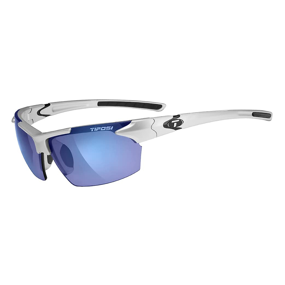 Tifosi Jet 0210400677 Wrap Sunglasses,Metallic Silver Frame/Smoke Blue Lens,One Size