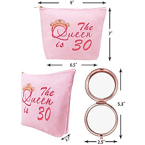 30th Birthday Gifts for Women, 30th Birthday Gifts Makeup Bag, Birthday Gifts for 30 Year Old Woman, Dirty 30 Gift, 30 Birthday Gifts for Women, 30th Birthday Mirror, 30th Birthday Cosmetic Bag