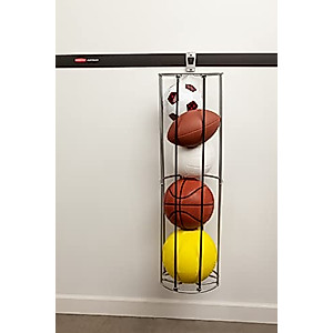 Rubbermaid FastTrack Alloy Steel Garage Storage Vertical Ball Rack, Garage Organization, Stackable Ball Cage for Garage Organizer,Silver