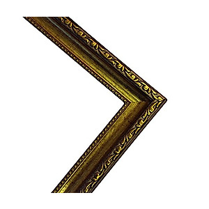 FRAMES BY POST Shabby Chic Picture Photo Frame, Gold, 50 x 40 cm Image Size 16 x 12 Inches (Plastic Glass)