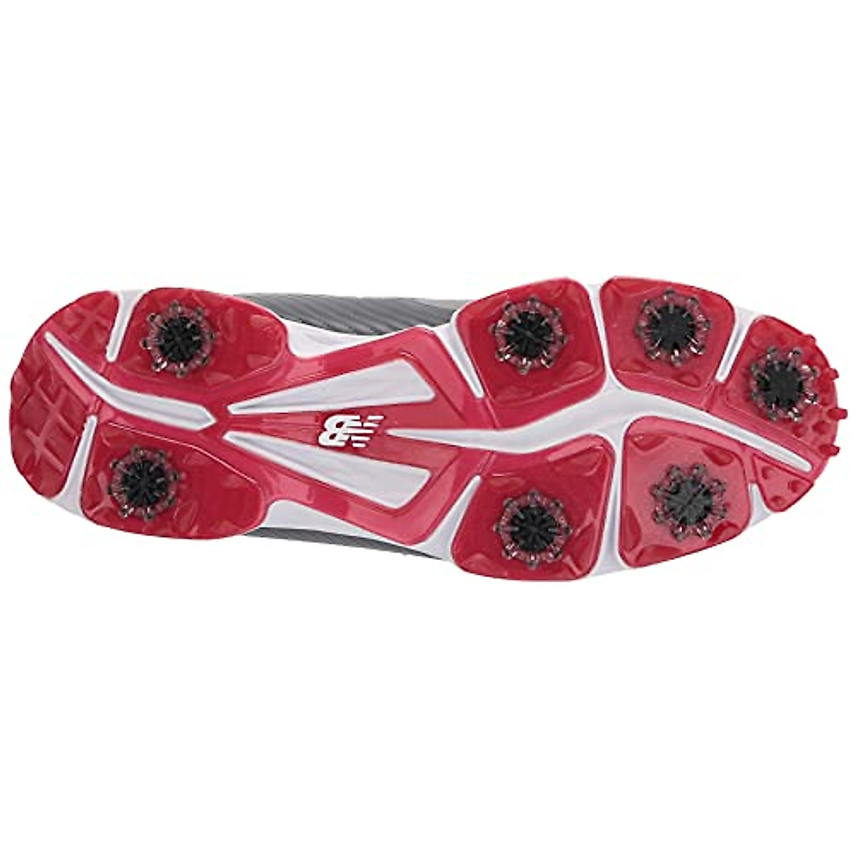 New Balance Men's Striker v2 Golf Shoe, Grey/Red, 9