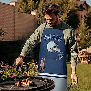 Football Fan Aprons for Men Women with 2 Pockets Cooking Kitchen Aprons, Funny Apron Gifts for Dad, Father