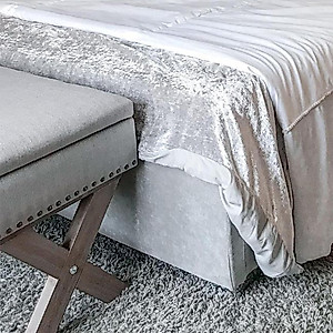 HOMCOM 35.75" Storage Ottoman, Upholstered Storage Bench with Hidden Space, Nailhead Trim and X-Shaped Wood Legs, for Living Room, Entryway, Bedroom, Grey