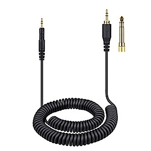 weishan ATH-M50x Cable Coiled Aux Cord Replacement for Audio Technica M40x M70x Wired Headphones, 2.5mm to 3.5mm(1/8") Extension Wire with 6.35mm(1/4") Adapter, 14ft