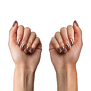 PopSockets: 30 Gel Nails and Matching PopGrip with Swappable Top for Phones and Tablets - Rose Gold Mirror