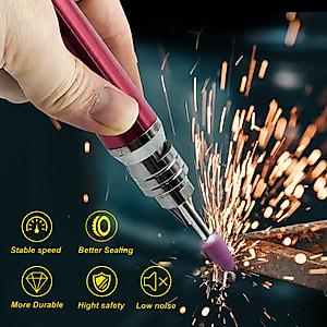 3mm Air Micro Grinder Air Micro Die Grinder Kit,High Speed Professional Light Weight Heavy Duty 65,000 RPM Pneumatic Micro Air Pencil Grinder Polishing Tool