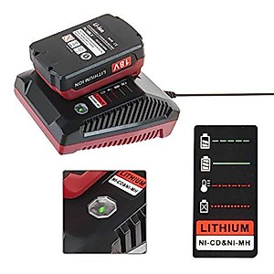 Cell9102 Replacement Porter Cable 18V Battery and Charger Starter Kit， PC18B Lithium Battery and Charger PCXMVC Compatible with Porter Cable 18V Cordless Power Tools,Capacity Output 2.0Ah