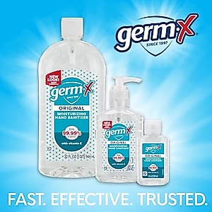 Germ-X Original Hand Sanitizer, Non-Drying Moisturizing Gel with Vitamin E, Instant and No Rinse Formula, Large Family-Size Flip Top Bottle, 32 Fl Oz (Pack of 4)
