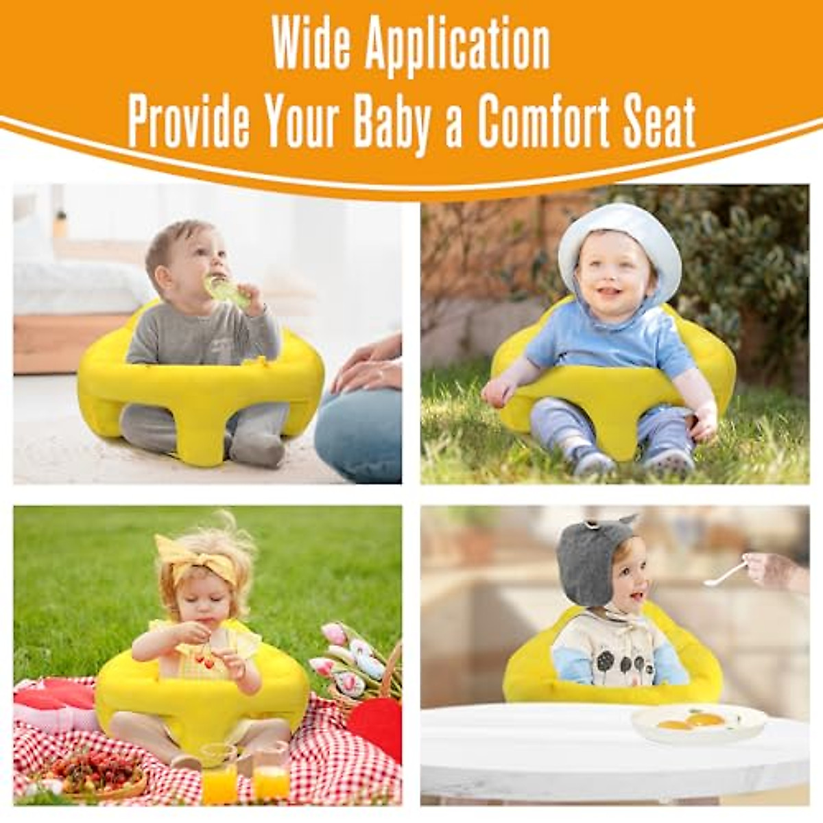 vocheer Sit Me Up Floor Seat for Baby Chair for Sitting Up Support Seat Sofa Plush Animal Shaped Baby Learning to Sit Chair for 3-24 Months,PP Cotton Full Filling,Yellow Duck