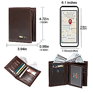 SMART LB Anti-Lost Bluetooth Wallet Tracker & Finder GPS Position Locator Mens Slim Minimalist Credit Card Holder Large Capacity dad Wallet with Zipper Gifts with Box…