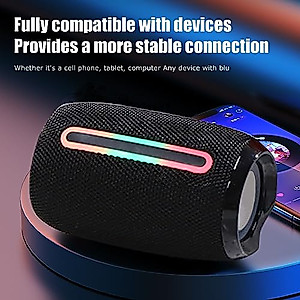 TGUCITESEN Bluetooth Portable Speaker,Wireless Bluetooth Speakers V5.1USB Card,Wireless Speakers with Bluetooth,Micro SD Card,for Outdoor,Travel,Beach,Camping,Indoor Black (X2)