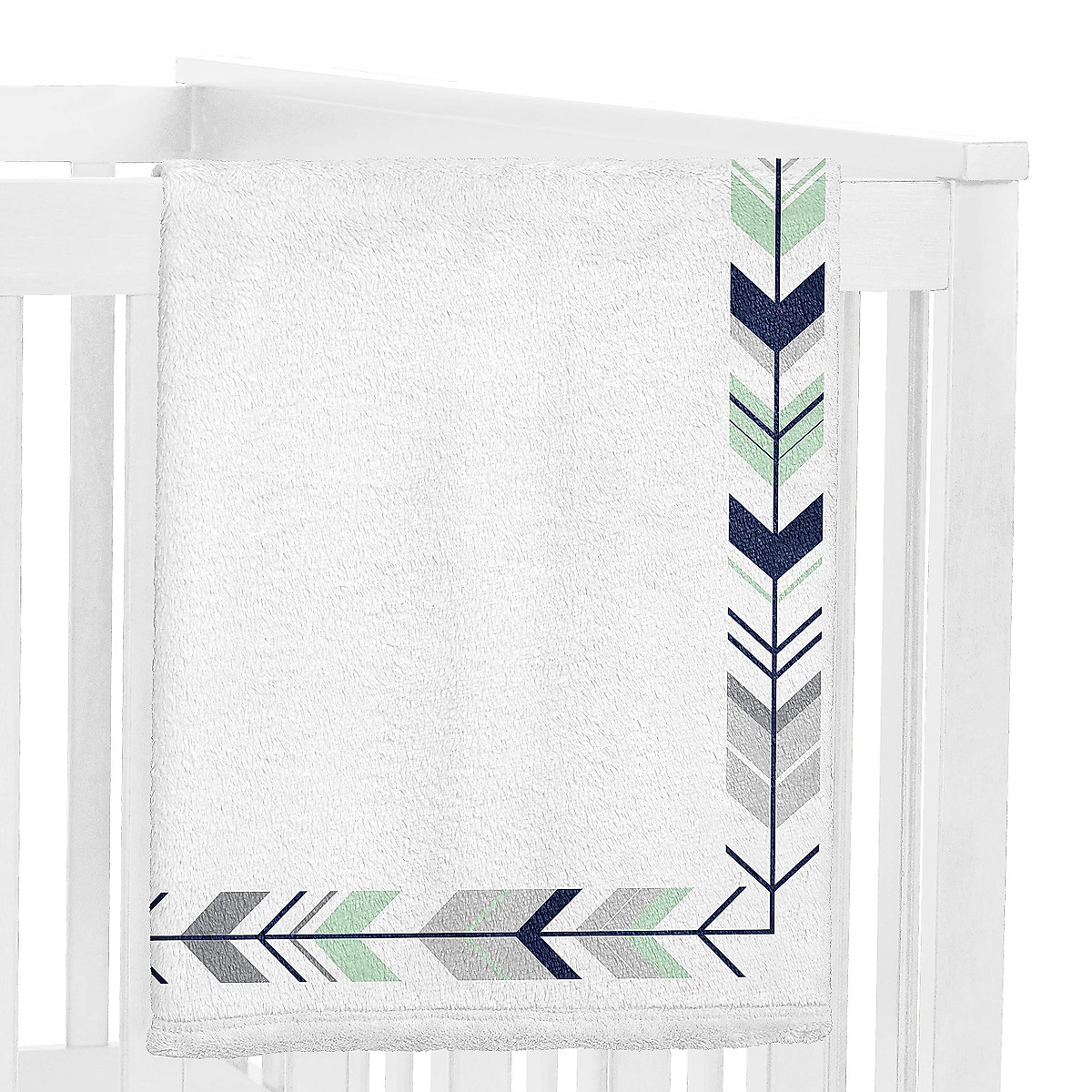 Sweet Jojo Designs Woodland Arrow Boy or Girl Milestone Blanket Monthly Newborn First Year Growth Mat Baby Shower Memory Keepsake Gift Picture - Grey Navy Blue and Mint Green Gender Neutral