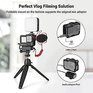 SmallRig Hero11 Cage / HERO10 Black Cage / HERO9 Cage for GoPro with 2 Cold Shoe Mounts for Mic and Led Video Light for GoPro Hero 11/10 / 9 Black 3083B