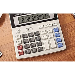 Calculators, Standard 12 Digit Calculator, Simple Desk Calculator Large Display, Big Button Calculators Desktop, Basic Handheld Solar Battery Powered Calculator for Students Home Office Business