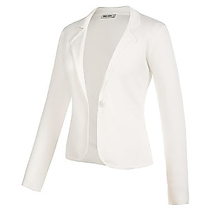 Women Sweater Blazer Jackets Casual Knit Open Front Business Cardigans for Women Blazer Lightweight White L