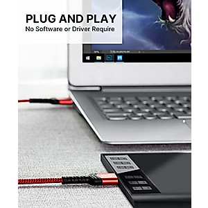 JSAUX USB to USB Cable, USB 3.0 A to A Male Cable 2 Pack(3.3ft+6.6ft) USB Male to Male Cable Double End USB Cord Compatible for Hard Drive Enclosures, DVD Player, Laptop Cooler and More (Red)