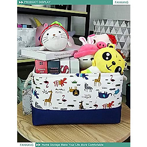FANKANG Rectangular Laundry Basket Nursery Storage Fabric Storage Bin Storage Hamper,Book Bag,Gift Baskets (Animals)