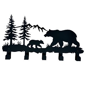 ZORISE Metal Bear Coat Hooks - Animal Theme Wall Art Decor and Key Holder, Hangers for Clothes, Hat, and Backpack, Home Storage Decor for Entryway, Hallway, Office, Kitchen, and Living Room