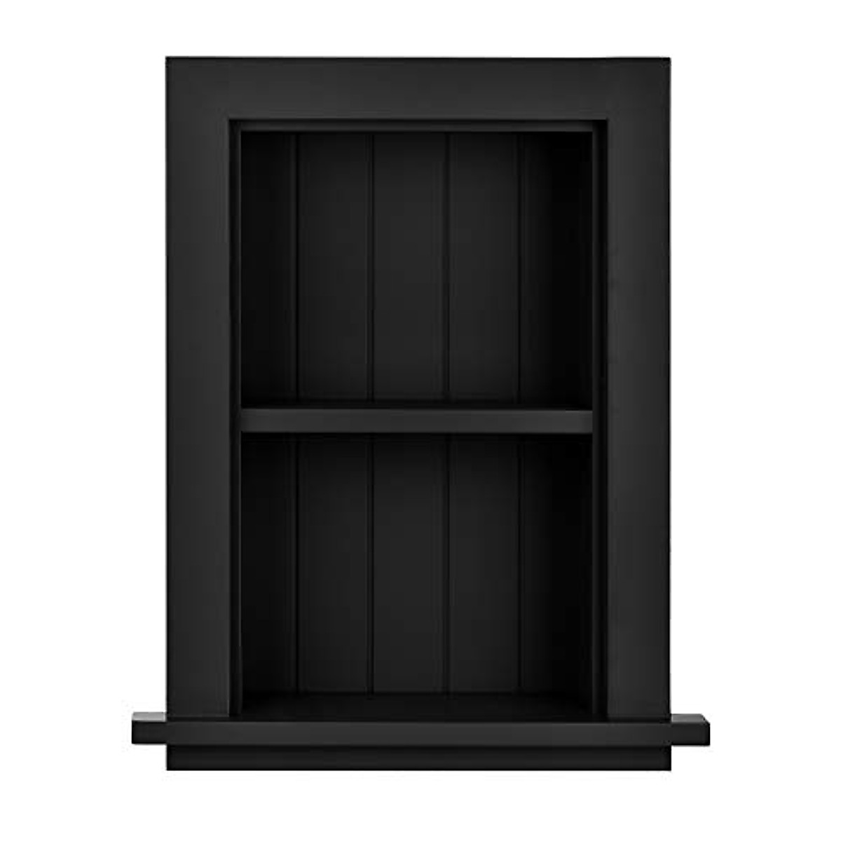 AdirHome Recessed Wall Mount Storage Cabinet – Sturdy Fully Assembled Wooden Utility Storage Shelf – Ideal for Home Kitchen, Bathroom, Laundry, Medicine Cabinet (Black)