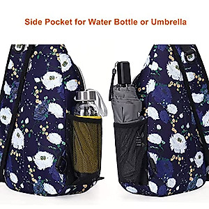 MOSISO Sling Backpack, Multipurpose Travel Hiking Daypack Pasqueflower Rope Crossbody Shoulder Bag, Blue