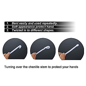 DOKOO Craft Pipe Cleaners 200 PCS Chenille Stem Twistable Stems Children’s Bendable Sculpting Sticks for Crafts and Arts Creative Christmas Decoration School Projects (6MM x 12 Inch) (White)