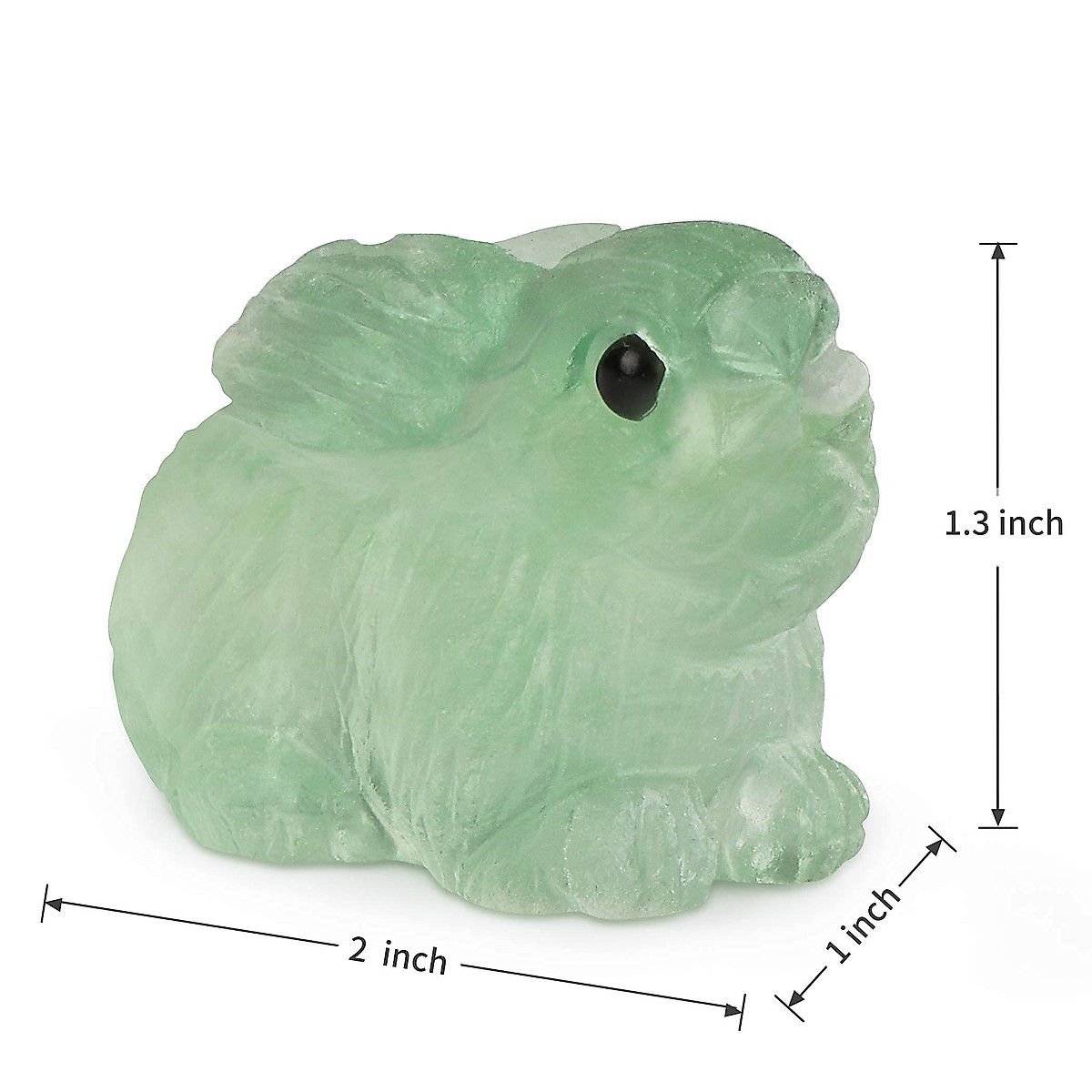 Artistone Green Fluorite Crystal Rabbit Figurine 2 Inch Carved Gemstone Bunny Ornament Animal Carving Statue Sculpture Healing Crystals Stones for Home Garden Christmas Decorations