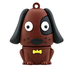 2.0 Brown and Black Dog 64GB USB External Hard Drive Flash Thumb Drive Storage Device Cute Novelty Memory Stick U Disk Cartoon Animal